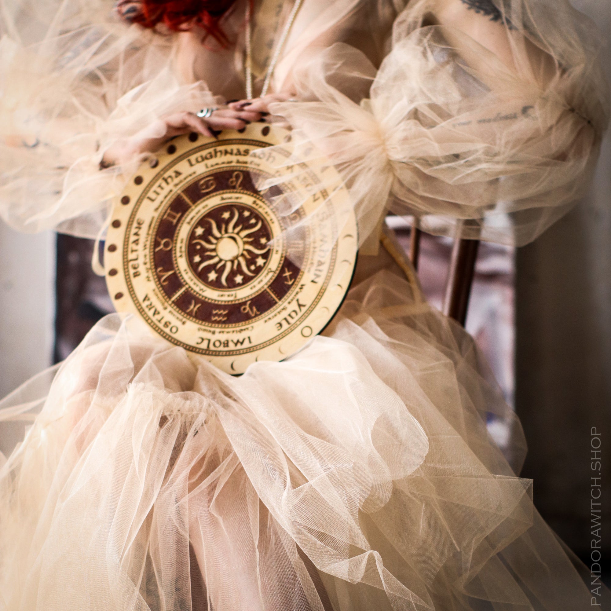 Wheel of the Year - Sun and Moon - Natural wood