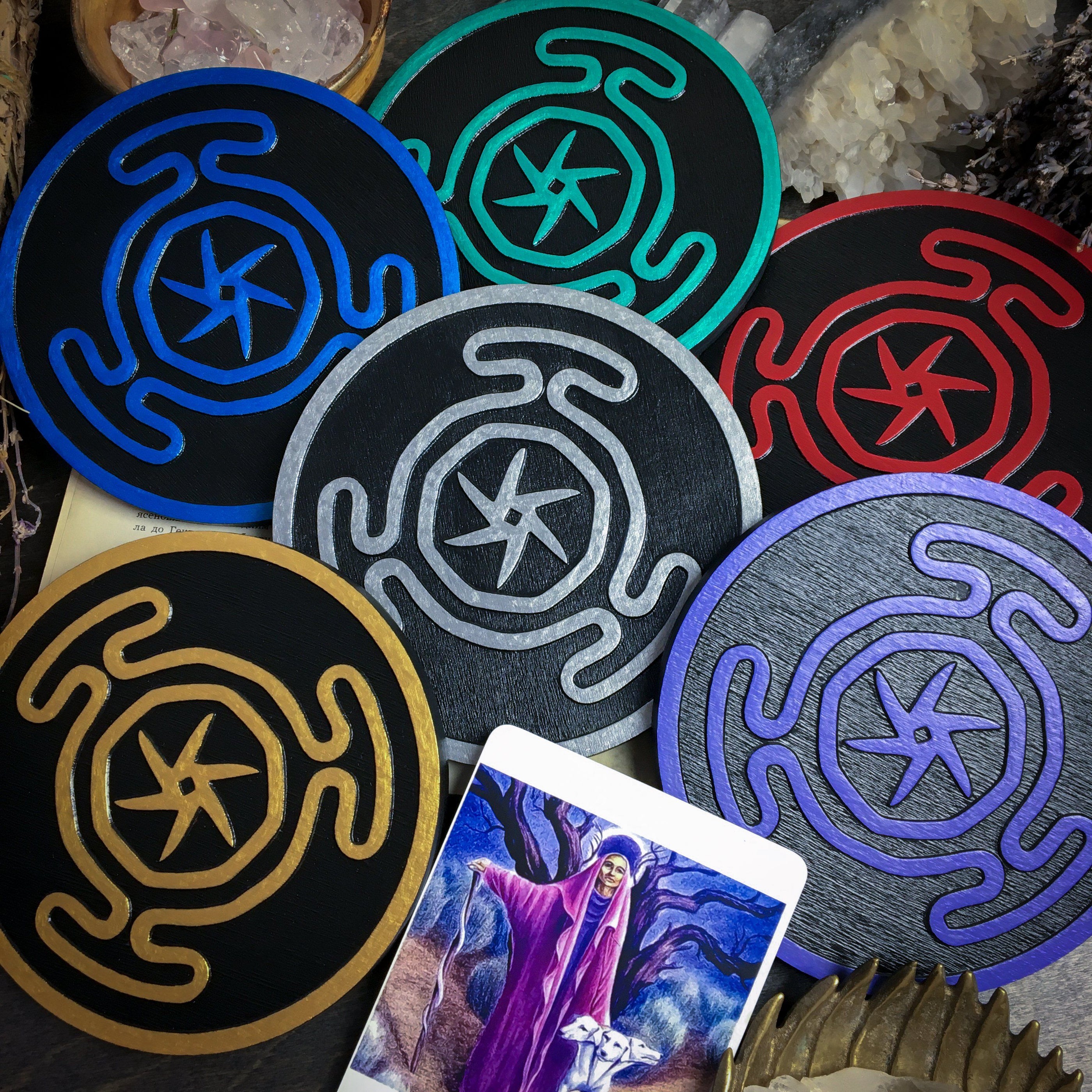 Altar pentacle - Hecate sigil - Color