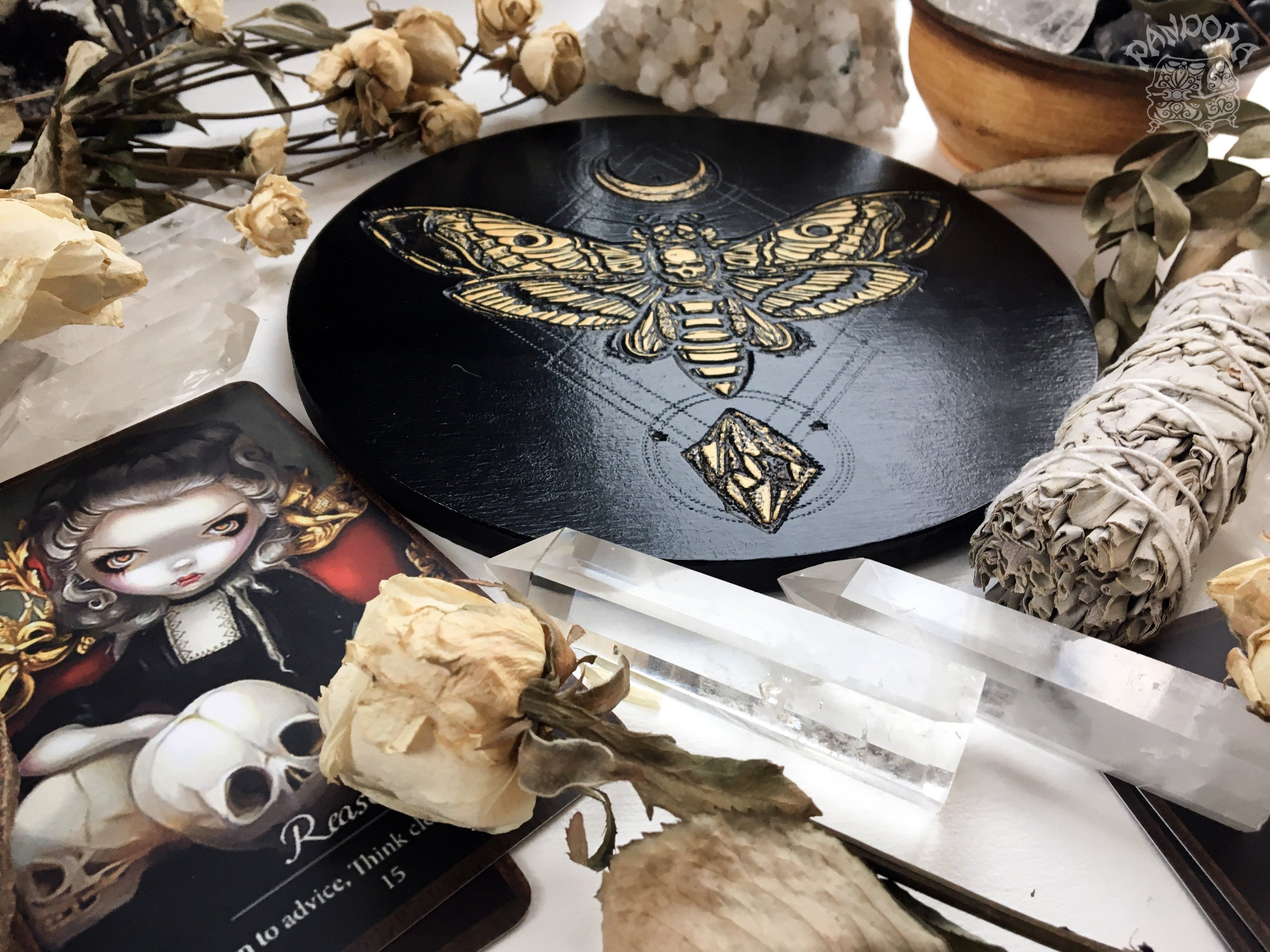 Golden Death's head moth - Altar pentacle