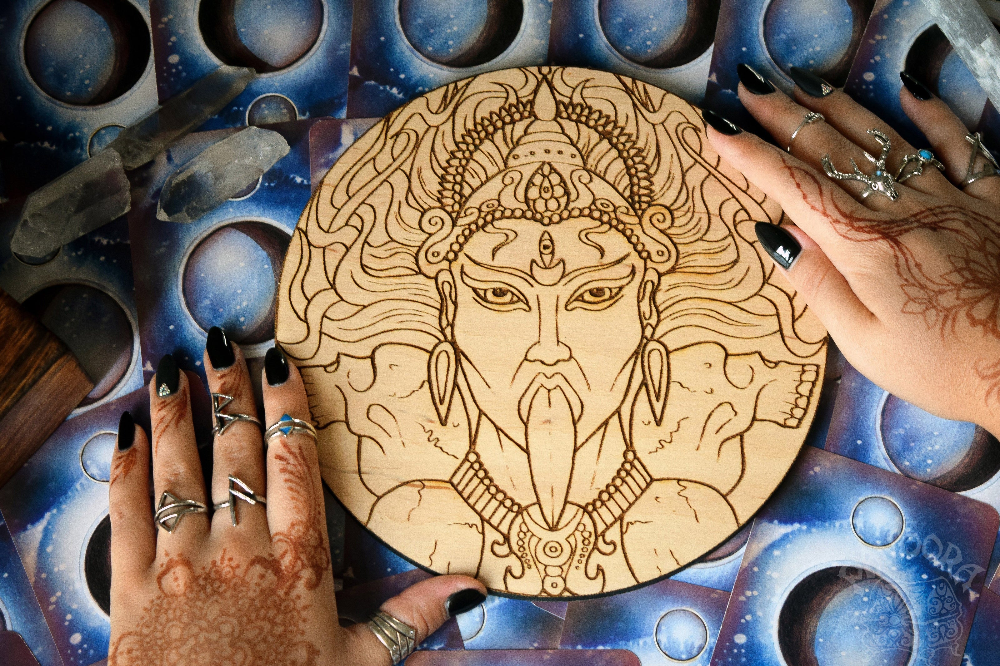 Altar pentacle - Kali Face- Natural