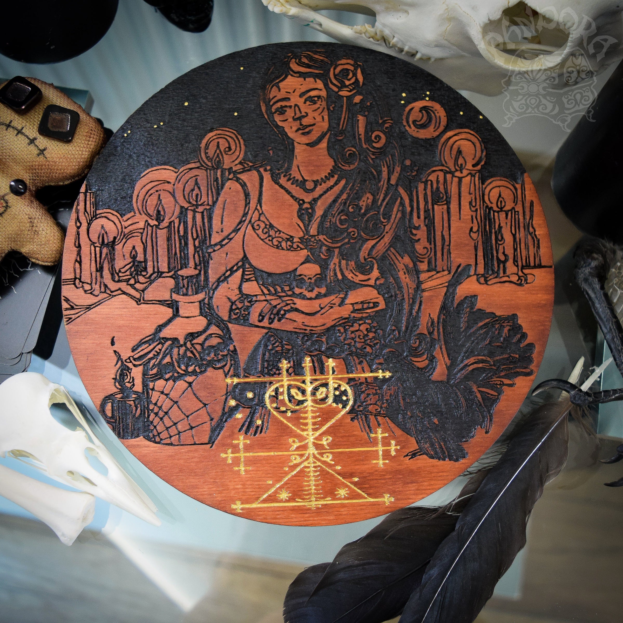 Voodoo altar pentacle - Maman Brigitte Veve