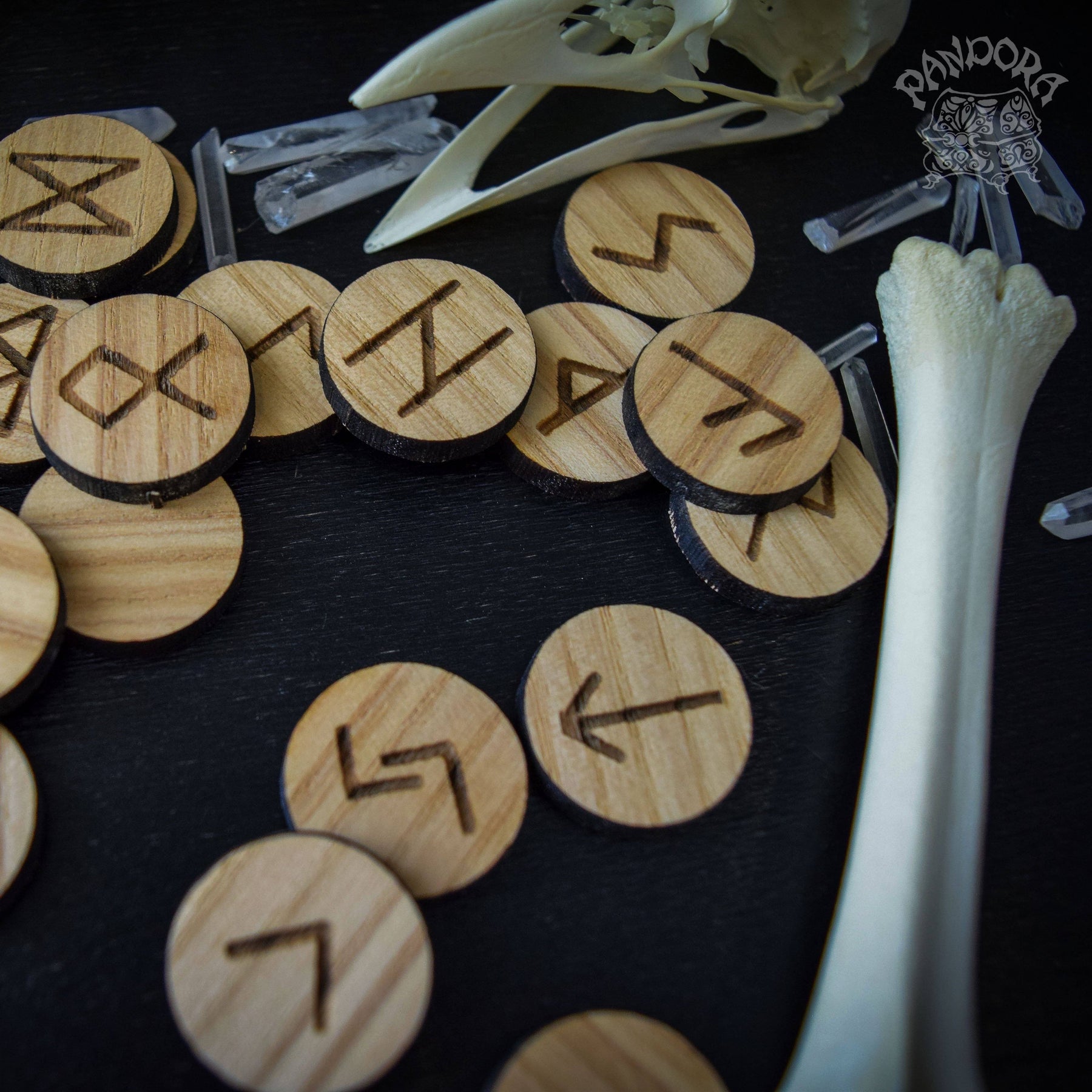 Round Runes - Ash wood